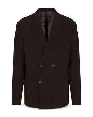 Emporio Armani Double Breasted Peak Lapel Blazer