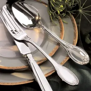 RICCI ARGENTIERI Stainless Steel Imperia 45 Piece Flatware Set, Service For 8