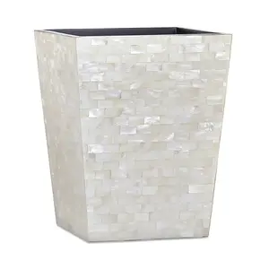 LABRAZEL White Agate Wastebasket - Ivory