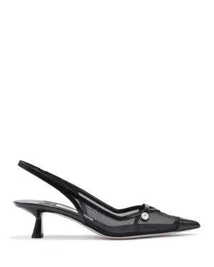JIMMY CHOO Amita 45 Mesh Slingback Pumps