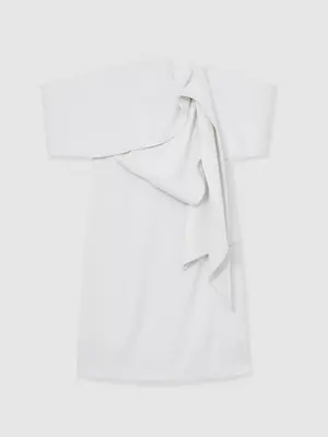 REISS Jessika Sculptural Off-shoulder Mini Dress