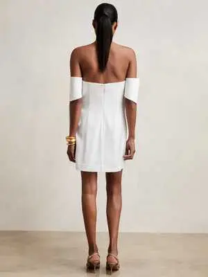 REISS Jessika Sculptural Off-shoulder Mini Dress