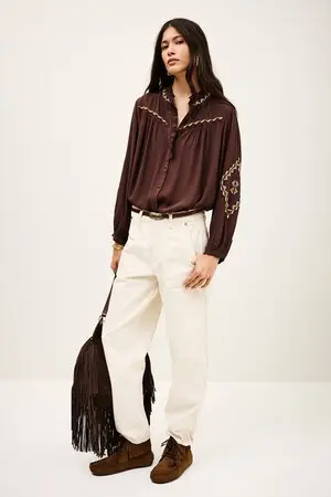 Ba&sh Tate Embroidered Blouse