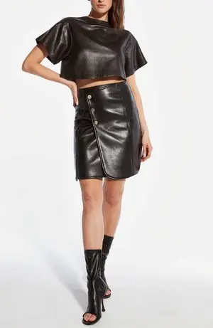AS By DF Allison Recycled Leather Mini Skirt