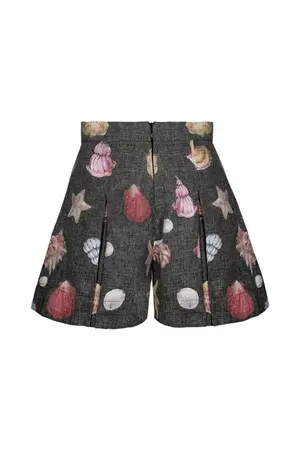NO PISE LA GRAMA Printed Linen Short - Conchitas Black Print