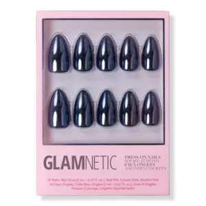 GLAMNETIC Black Metal Press-on Nails - One-color