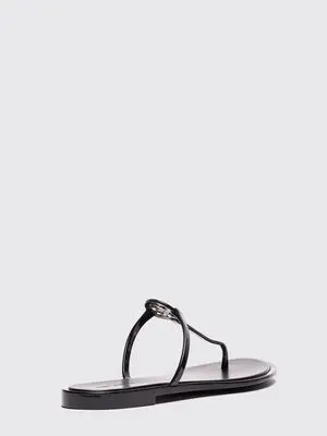 Tory Burch Miller Jelly Thong Sandals With Double T Logo - Black