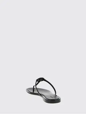 Tory Burch Miller Jelly Thong Sandals With Double T Logo - Black