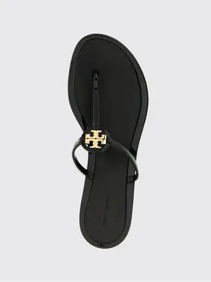 Tory Burch Miller Jelly Thong Sandals With Double T Logo - Black