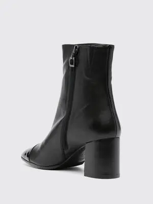 CAREL Leather Ankle Boots With Patent Cap Toe