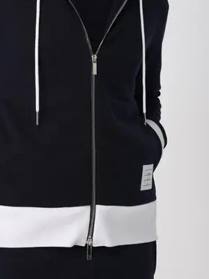Thom Browne Zip-up Hoodie - Navy