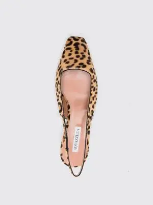 AQUAZZURA Leopard Print Slingback Pumps - Natural