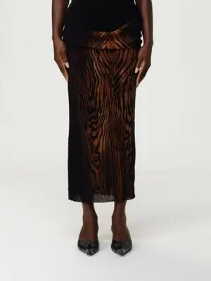 JEAN PAUL GAULTIER Wood Grain Print Maxi Skirt - Black