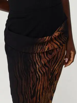 JEAN PAUL GAULTIER Wood Grain Print Maxi Skirt - Black