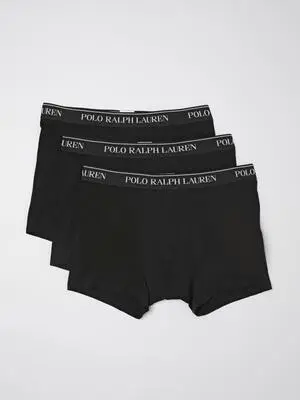 Polo Ralph Lauren Set Of Three Stretch-cotton Boxer Trunks With Logo Waistband Black 1