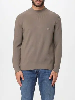 Emporio Armani Ribbed High Neck Pullover - Grey