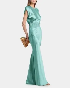 ZHIVAGO Bond Draped Mermaid Gown Mint