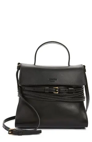 Moschino Small Tie Me Leather Top Handle Bag