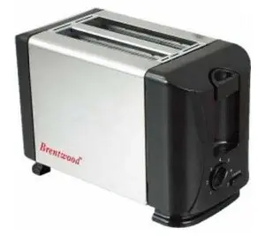 BRENTWOOD 2-slice Extra Wide Slot Stainless Ste El Toaster - Silver