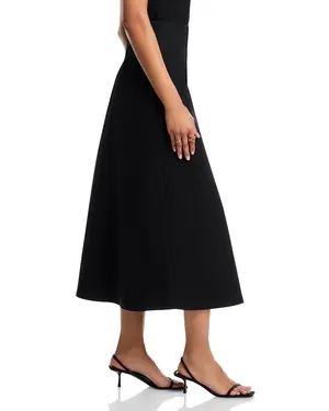 Aqua Flared Midi Skirt