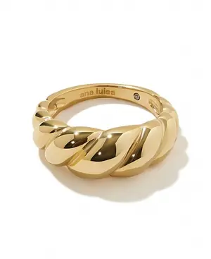 ANA LUISA Rope Bold Twist Ring - Gold