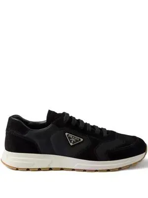 Prada Prax Triangle-logo Panelled Sneakers - Black