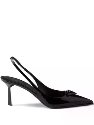 Prada Patent Leather Slingback Pumps - Black