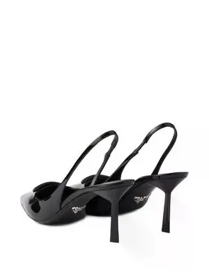 Prada Patent Leather Slingback Pumps - Black