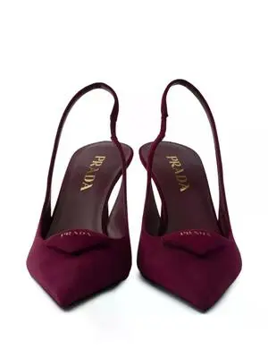 Prada 75mm Slingback Triangle-logo Pumps