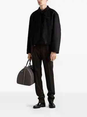 Prada Pleated-front Wool Trousers - Brown