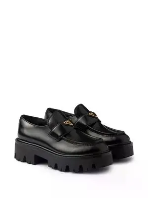 Prada Triangle-logo Platform Loafers