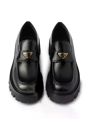 Prada Triangle-logo Platform Loafers