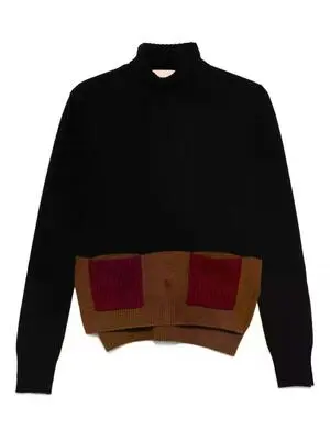 Plan C Turtleneck Knitted Top With Pockets