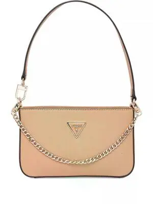 Guess Logo-plaque Shoulder Bag - Neutrals