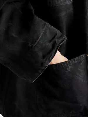 Prada Leather-collar Cotton Jacket - Black