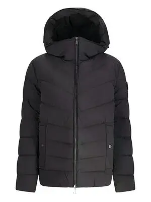 Add Quilted Hooded Jacket - Black