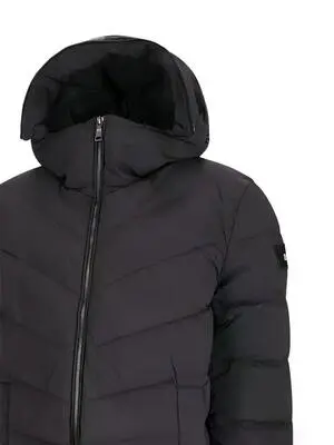Add Quilted Hooded Jacket - Black
