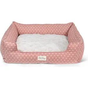 FRINGE STUDIO Medium Canvas Rectangular Cuddler Pet Bed - Pink