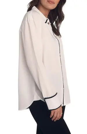 Bella Dahl Contrast Trim Button-up Shirt