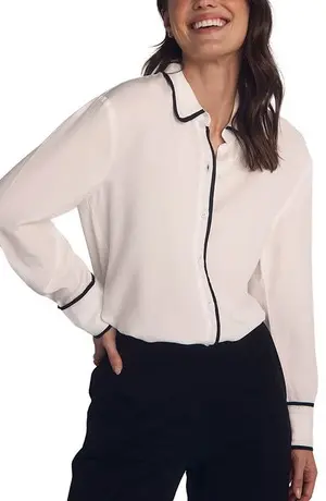 Bella Dahl Contrast Trim Button-up Shirt