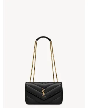 Saint Laurent Loulou Small Bag In Matelassé Lambskin - Black