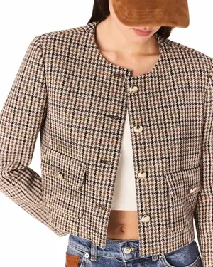 Maje Cropped Jacket - Beige