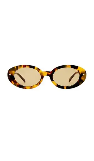 LUV LOU The Avalon Sunglasses - Tort  Gold  & Khaki Brown Mono