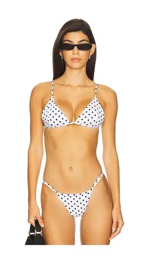 BANANHOT Emi Triangle Bikini Top - White & Black