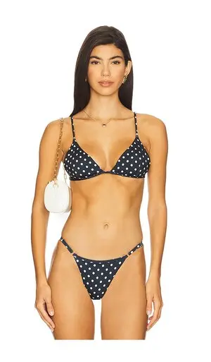 BANANHOT Emi Triangle Bikini Top - Black & White