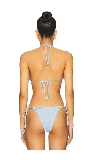 Frankies Bikinis Nick Crochet Bikini Top - Blue Jay