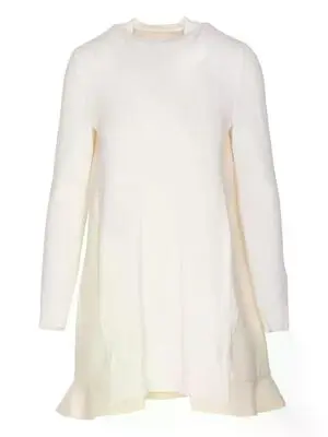 Sacai Crew-neck Ruffled-hem Dress