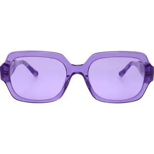 FLORENCE BY MILLS 55mm Rectangular Sunglasses Crystal Purple