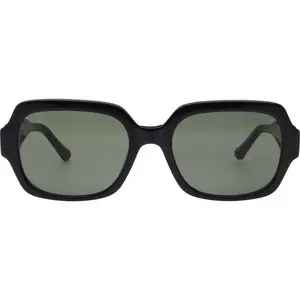 FLORENCE BY MILLS 55mm Rectangular Sunglasses Gloss Black