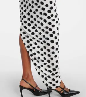 Norma Kamali Cayla Polka-dot Midi Dress